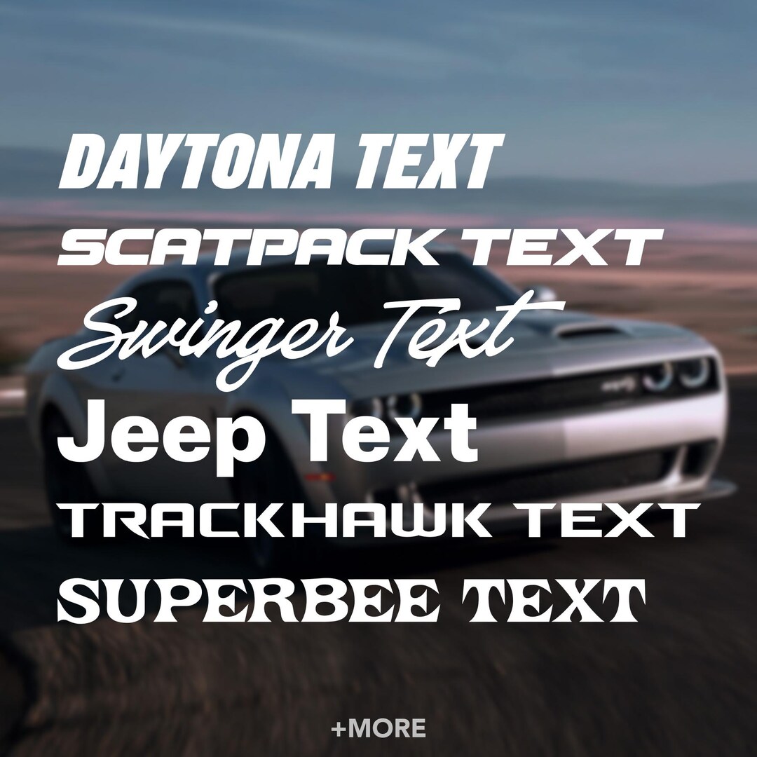Custom Dodge Themed Text Decals, Vinyl Lettering Sticker, Automotive ...