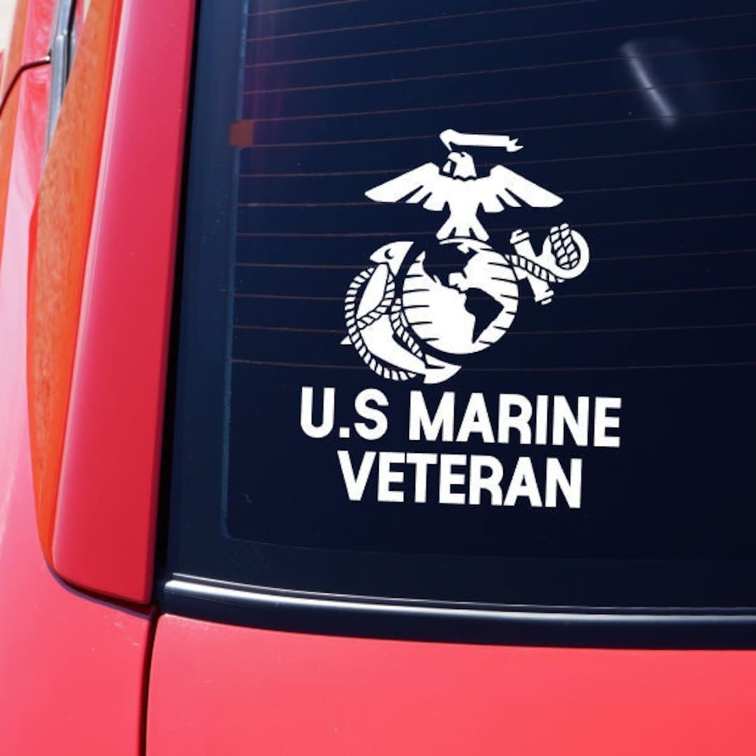 Us Marine Veteran Decal, Veteran Sticker, Military Sticker, Combat ...