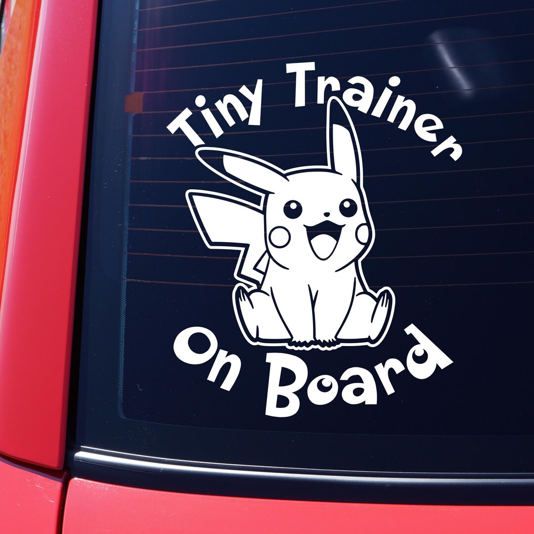 Pikachu Baby on Board Sticker Pokemon Trainer Decal Infant Safety Car ...