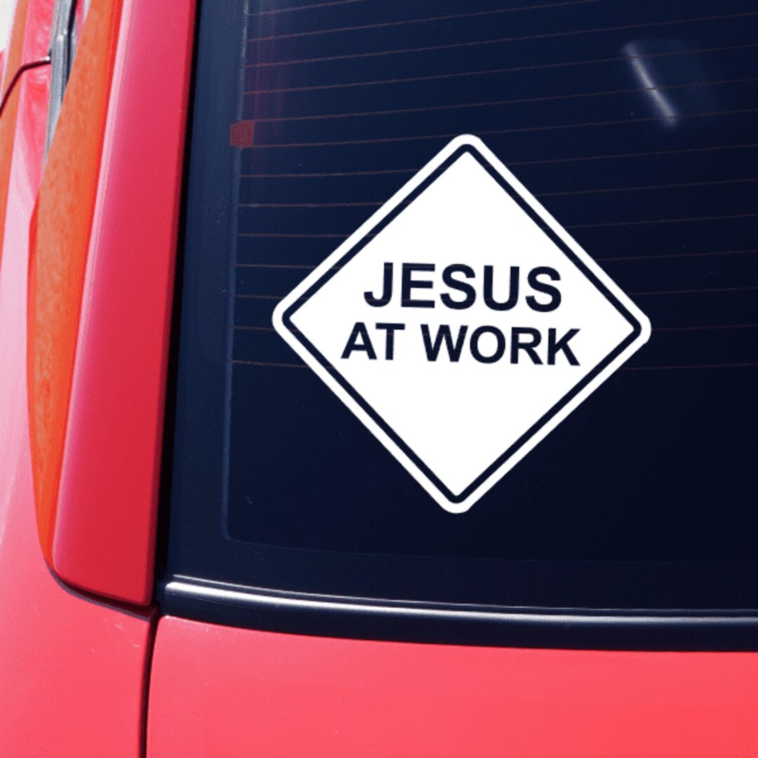 Jesus at Work Sticker Jesus at Work Decal Jesus Decal Christian Sticker ...