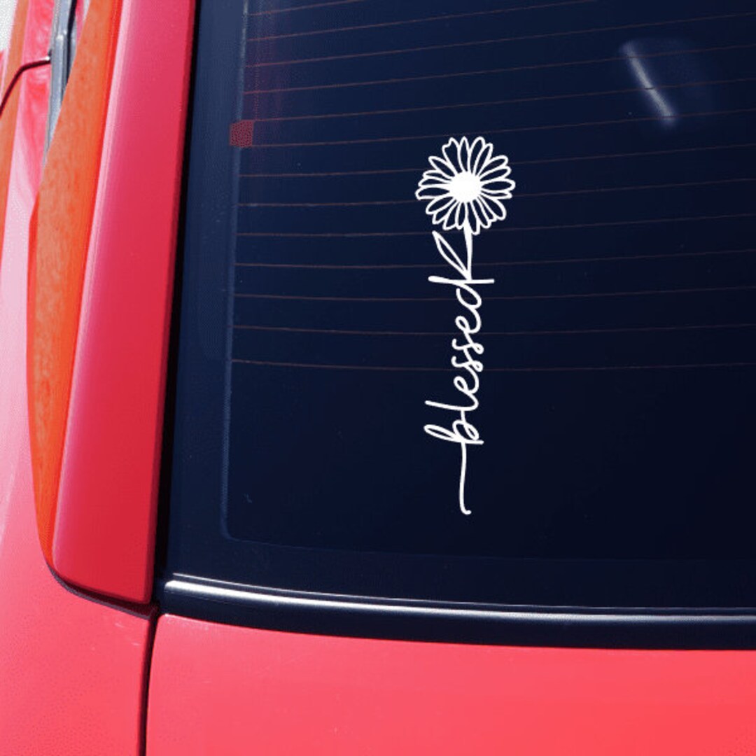 Blessed Flower Decal Jesus Sticker Bible Decal Vinyl Transfer Sticker ...