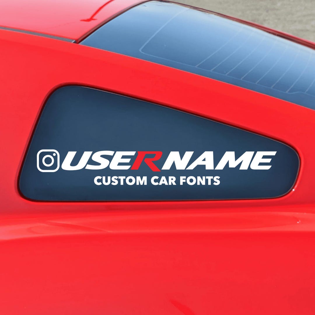 Custom Instagram Name Sticker Set - Car Social Media Username Decal ...