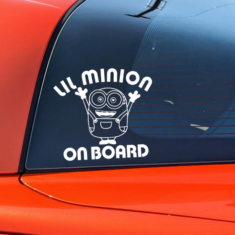 Lil Minion on Board Sticker Minion Baby on Board Decal New Parents Baby ...