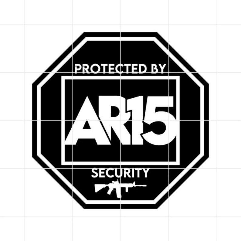 Protected by Ar15 Security Decal, Firearm Decal, Pro Gun Sticker, Gun ...