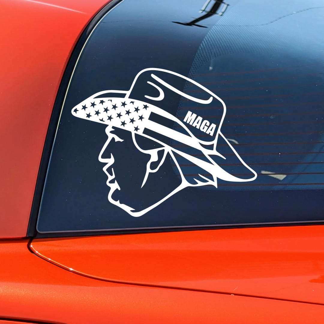Cowboy Trump Sticker MAGA Decal Pro Trump Supporter 47th President ...