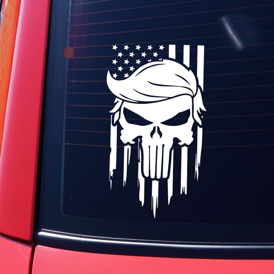 Punisher Trump Flag Sticker MAGA 47 Decal Pro Donald Trump Skull Decal ...