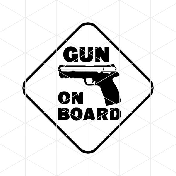 Gun on Board Decal, Armed Decal, 2a Decal, Pro Gun Decal, Firearm Decal ...