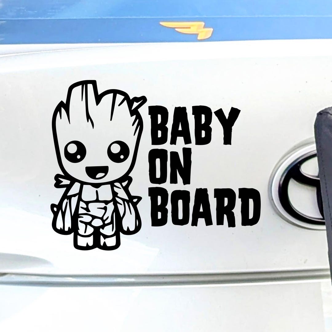 Baby Groot on Board Sticker Marvel Superhero Decal Infant Safety Car ...