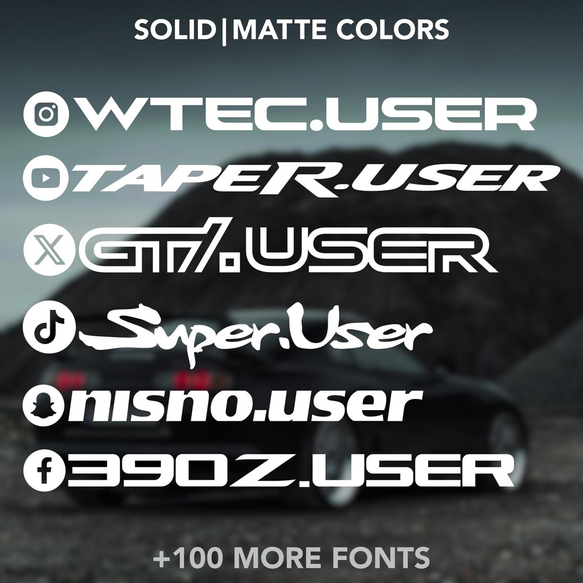 Custom JDM Instagram Name Sticker Pair Import Text Decal Instagram ...