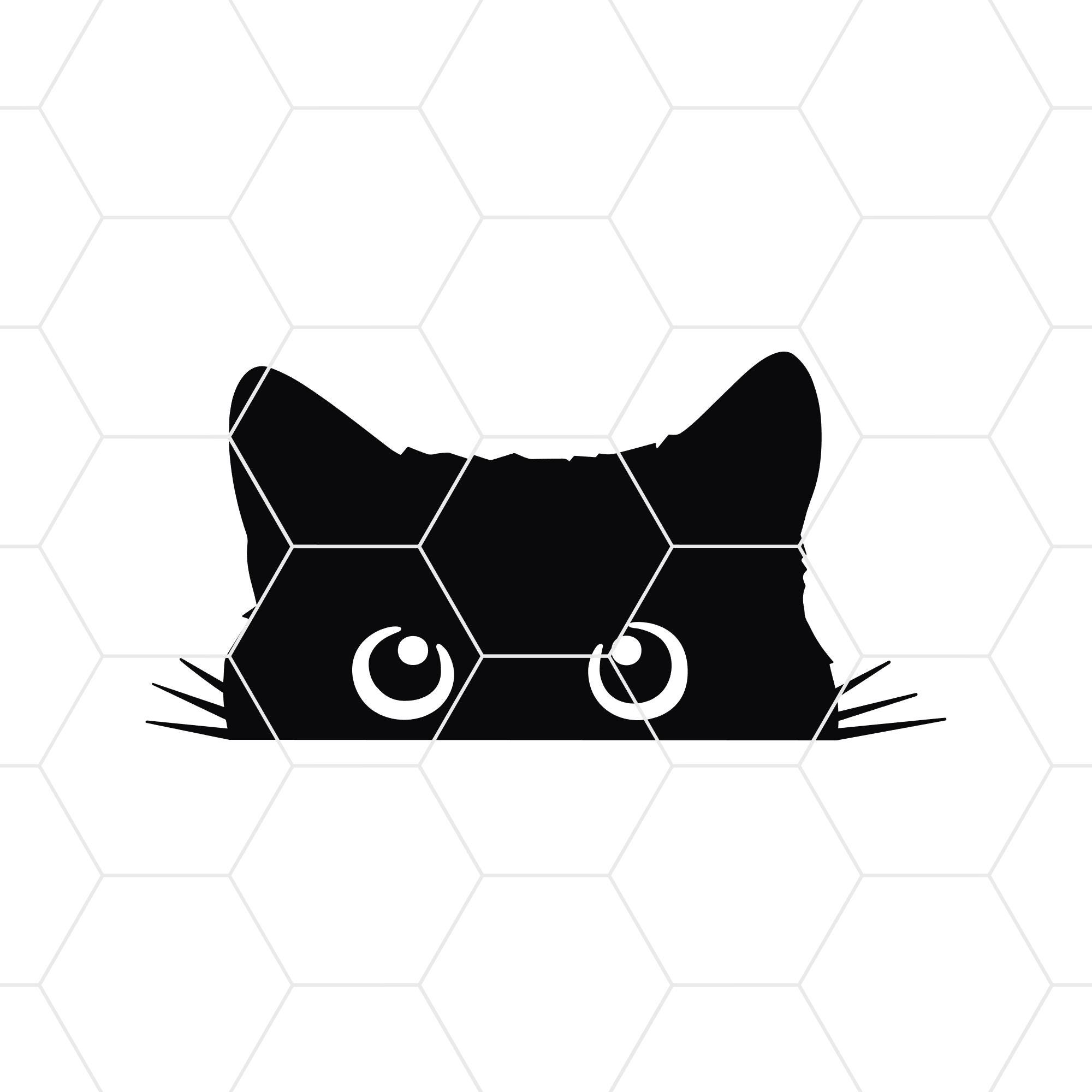 Peeking Cat Sticker Window Peeker Funny Kitten Lover Decal Cute Pet ...