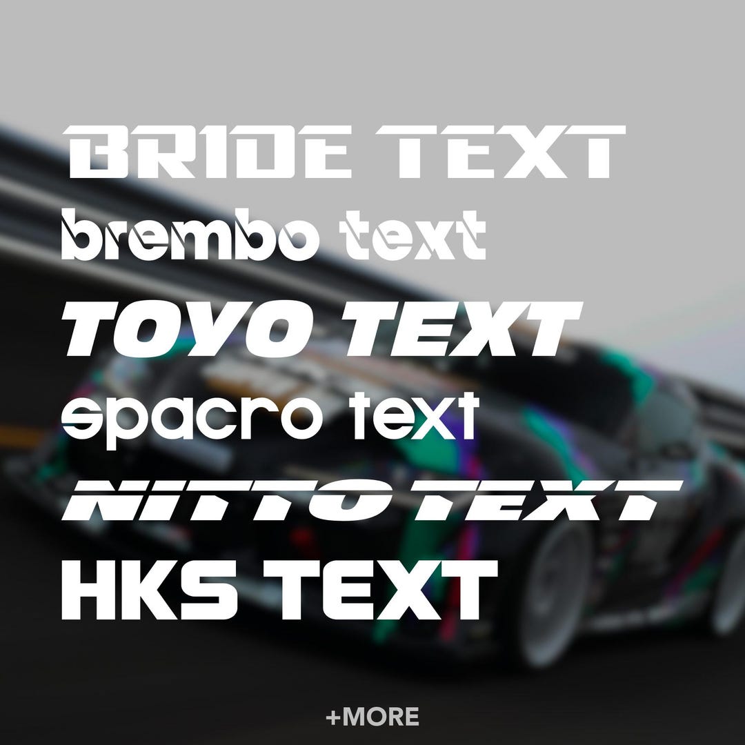 Custom Automotive Brands Text Decals, Vinyl Lettering Sticker ...