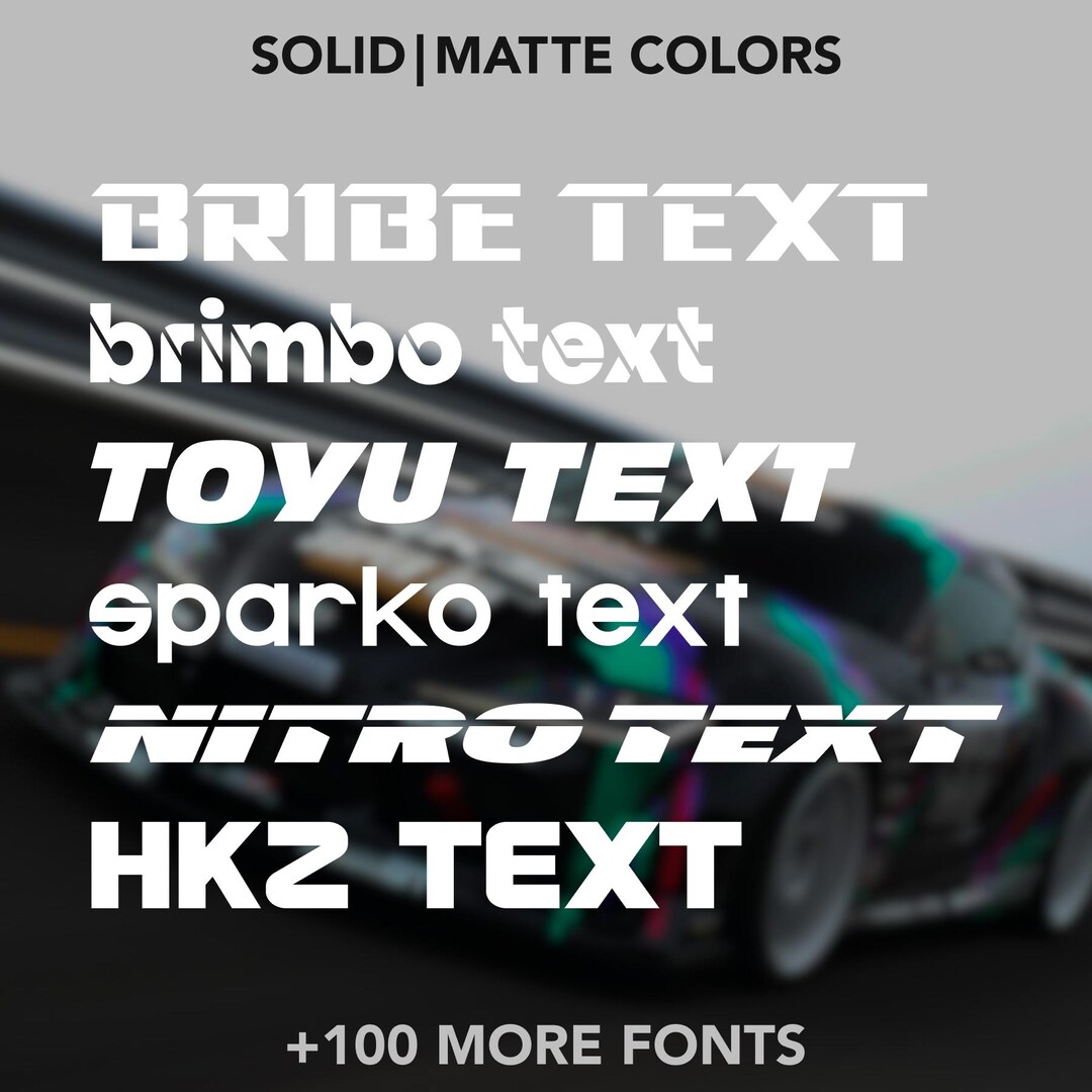 Custom Aftermarket Car Brands Text Decals, Vinyl Lettering Sticker ...