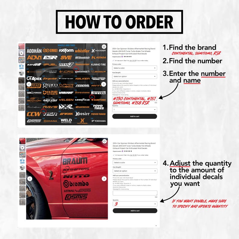 200+ Car Sponsor Stickers Aftermarket Racing Brand Decals JDM Drift ...