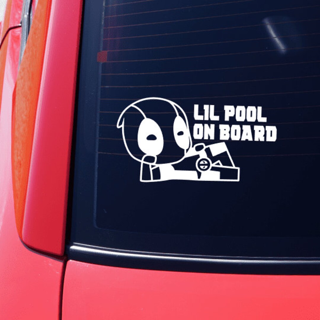 Lil Pool on Board Decal Deadpool Decal Superhero Decal Baby on Board ...