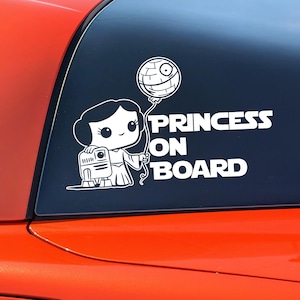 Princess Leia on Board Sticker Star Wars Decal Infant Safety Car Window ...