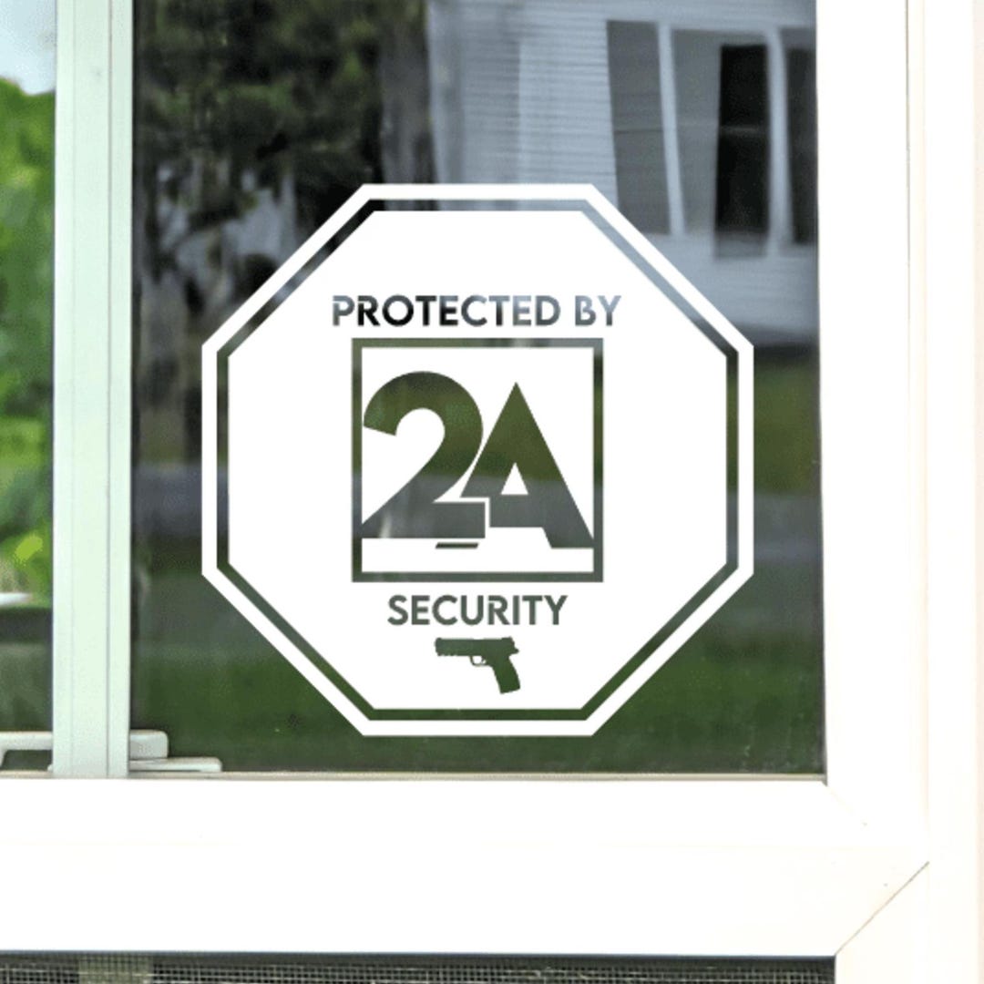 Protected by 2A Security Sticker Gun Friendly Home Defense Sticker ...