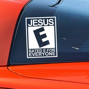 Jesus Car Sticker Jesus Rated E Sticker Jesus Decal Christian Sticker ...