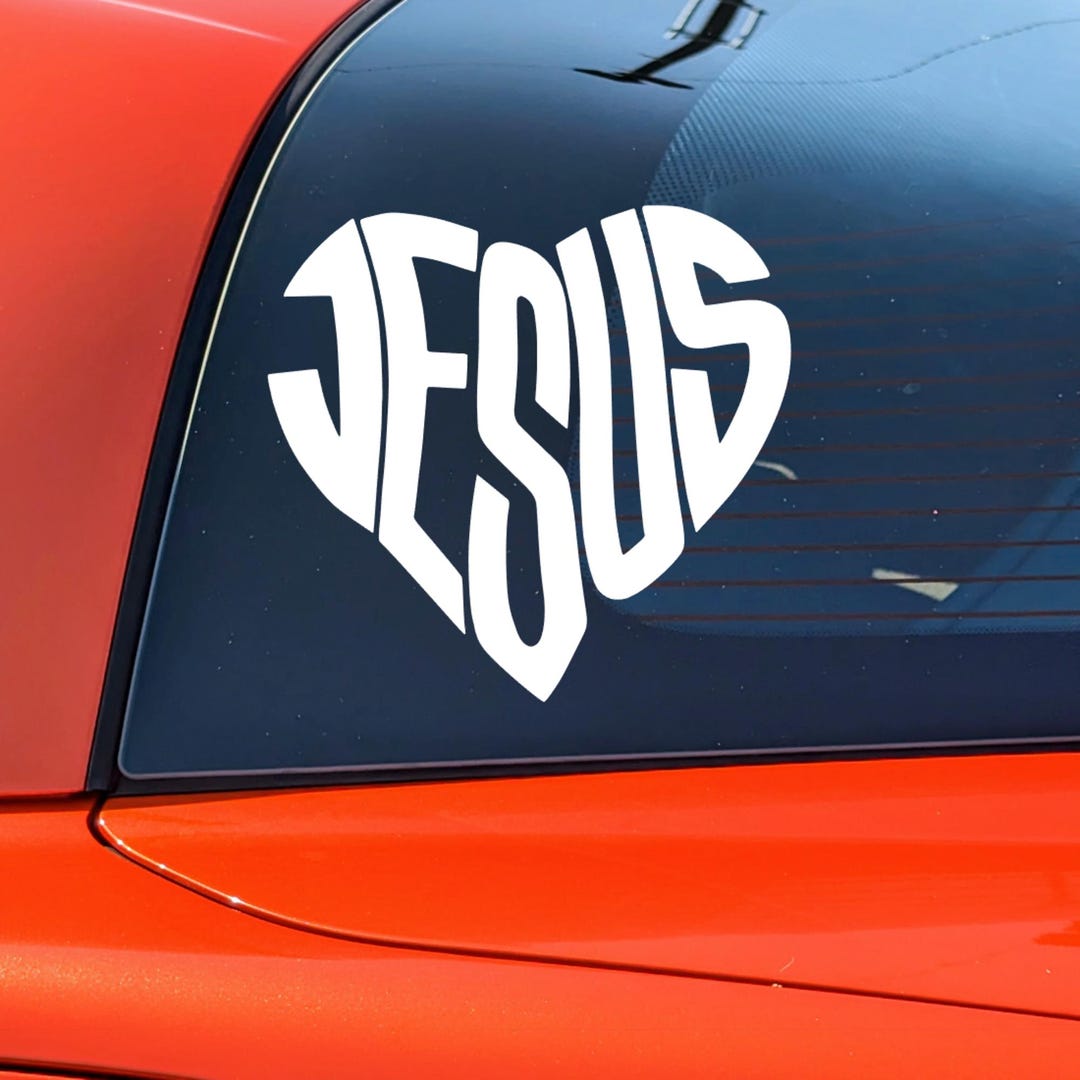 Jesus Heart Sticker Love Jesus Sticker Christian Faith Gift Religious ...