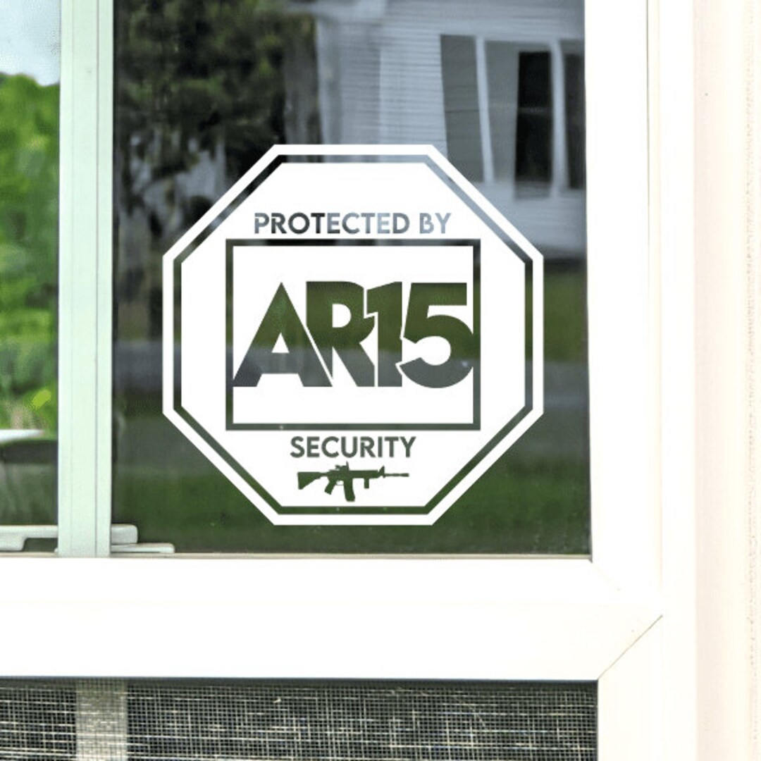 Protected by Ar15 Security Decal, Firearm Decal, Pro Gun Sticker, Gun ...