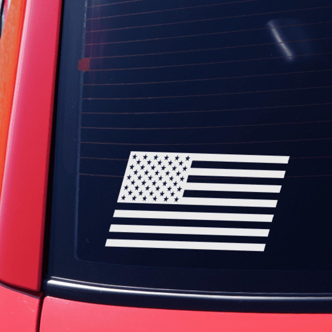 Slanted American Flag Sticker American Flag Decal Liberty Decal USA ...