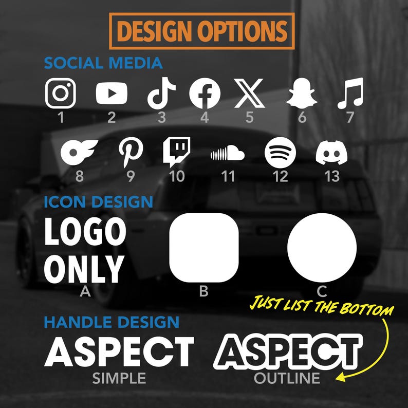 Custom Instagram Decal Pair Set Social Media Username Sticker ...