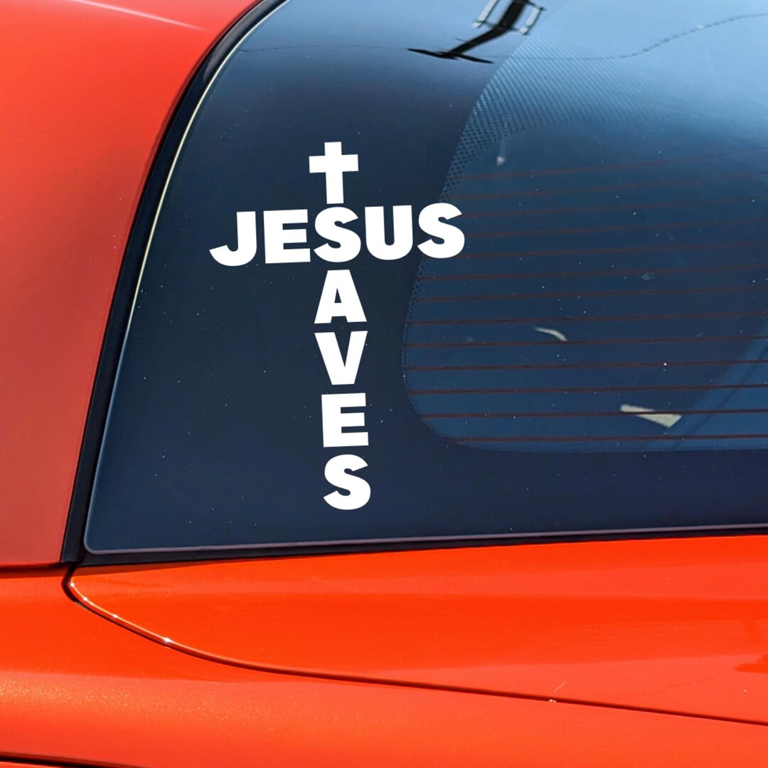 Jesus Saves Sticker Jesus Saves Decal Christian Cross Sticker Crucifix ...
