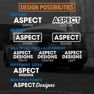 Custom Metallic Car Brand Text Decal Vinyl Lettering Custom Car Window ...