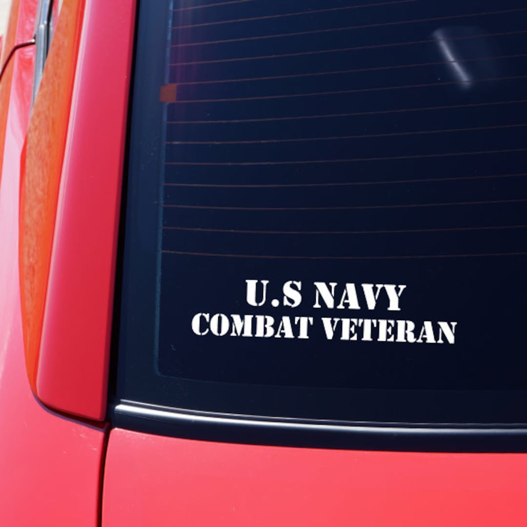 US Navy Combat Veteran Decal, Veteran Sticker, Military Sticker, Combat ...