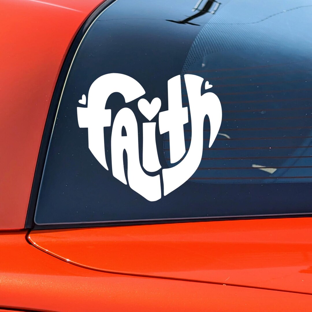 Faith Sticker Faith Heart Decal Love Jesus Car Sticker Jesus Decal ...