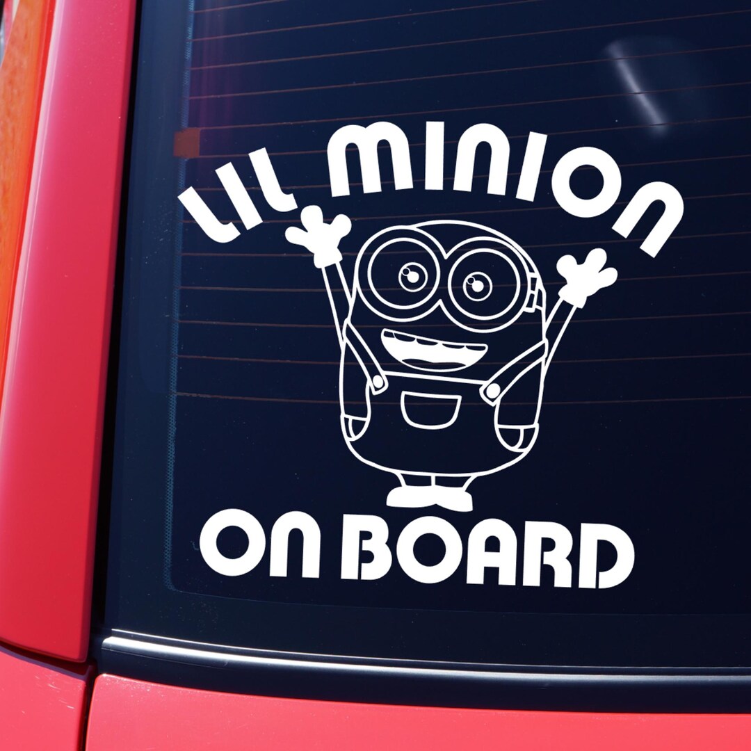 Lil Minion on Board Sticker Minion Baby on Board Decal New Parents Baby ...