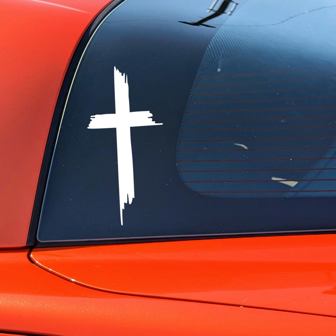 Weathered Christian Cross Sticker Crucifix Sticker Christian Cross ...