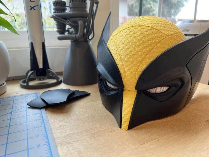 3D Printed Wolverine Mask With Magnetic Jaw, Removable Wings ...
