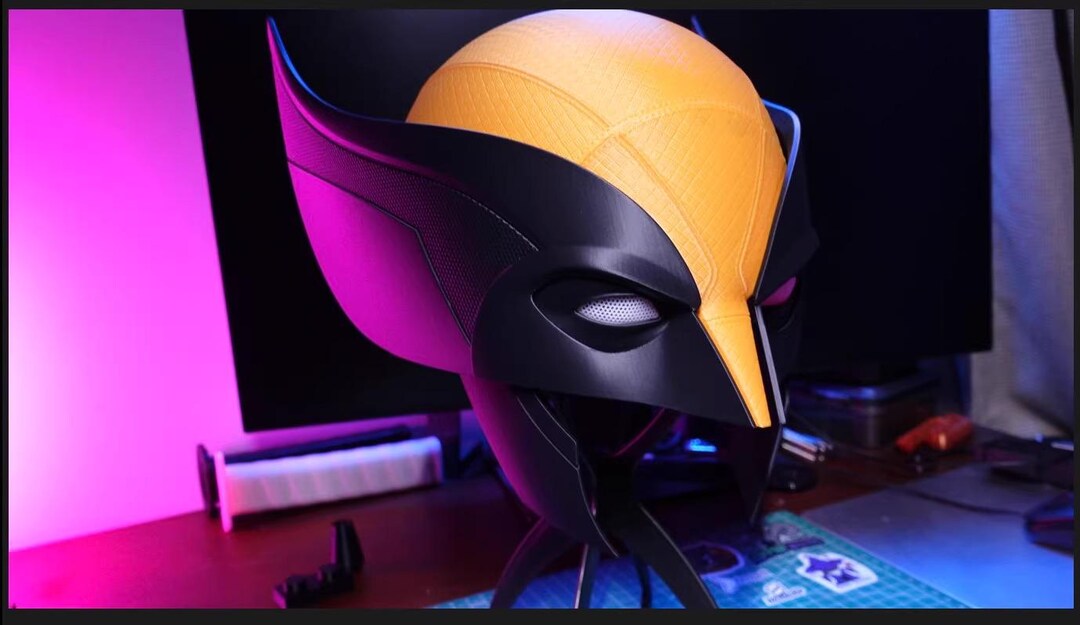 3D Printed Wolverine Mask With Magnetic Jaw, Removable Wings ...