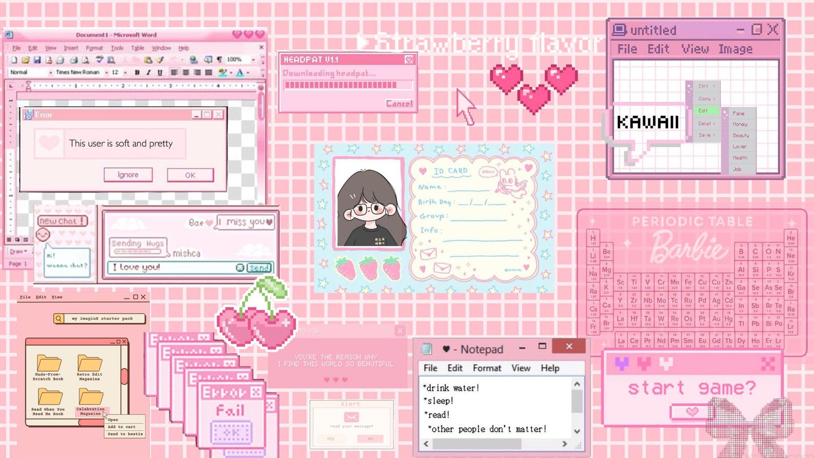 Strawberry Flavour Wallpaper Desktop - Etsy