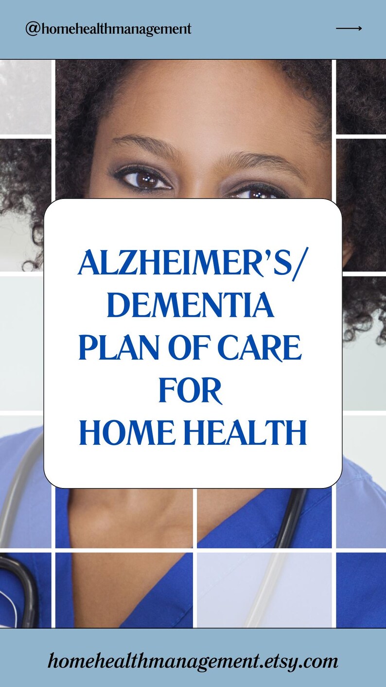 Alzheimer's/dementia Plan of Care for Home Health - Etsy