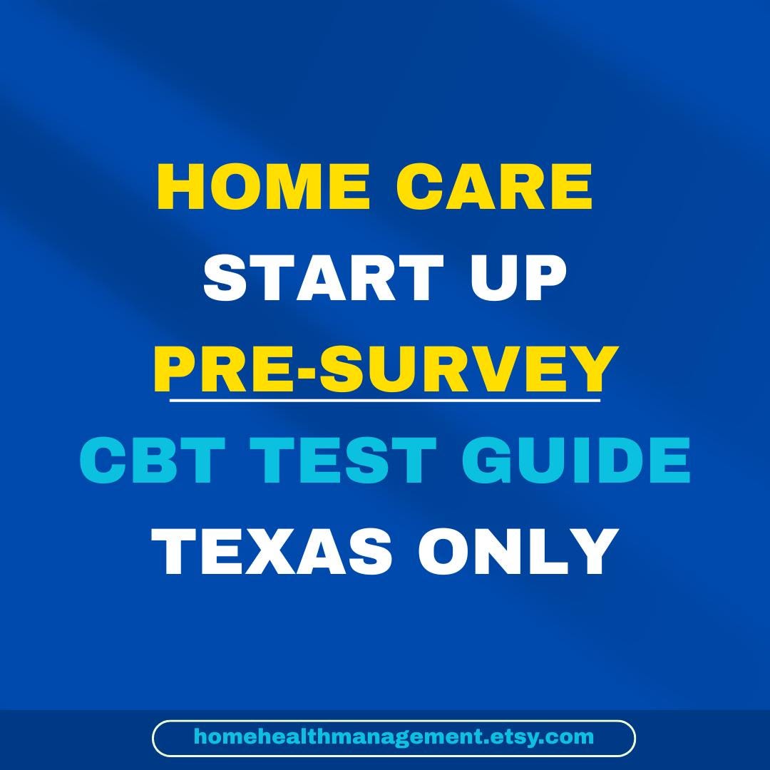 HCSSA Pre-survey CBT Test Guide for Home Care/home Health Start-up - Etsy