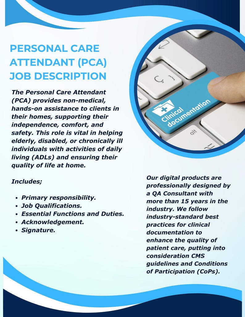 Job Description: Personal Care Attendant (PCA) - Etsy
