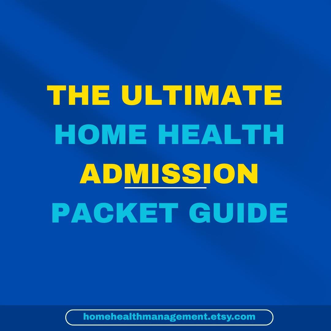 Home Health Admission Packet Guide - Etsy