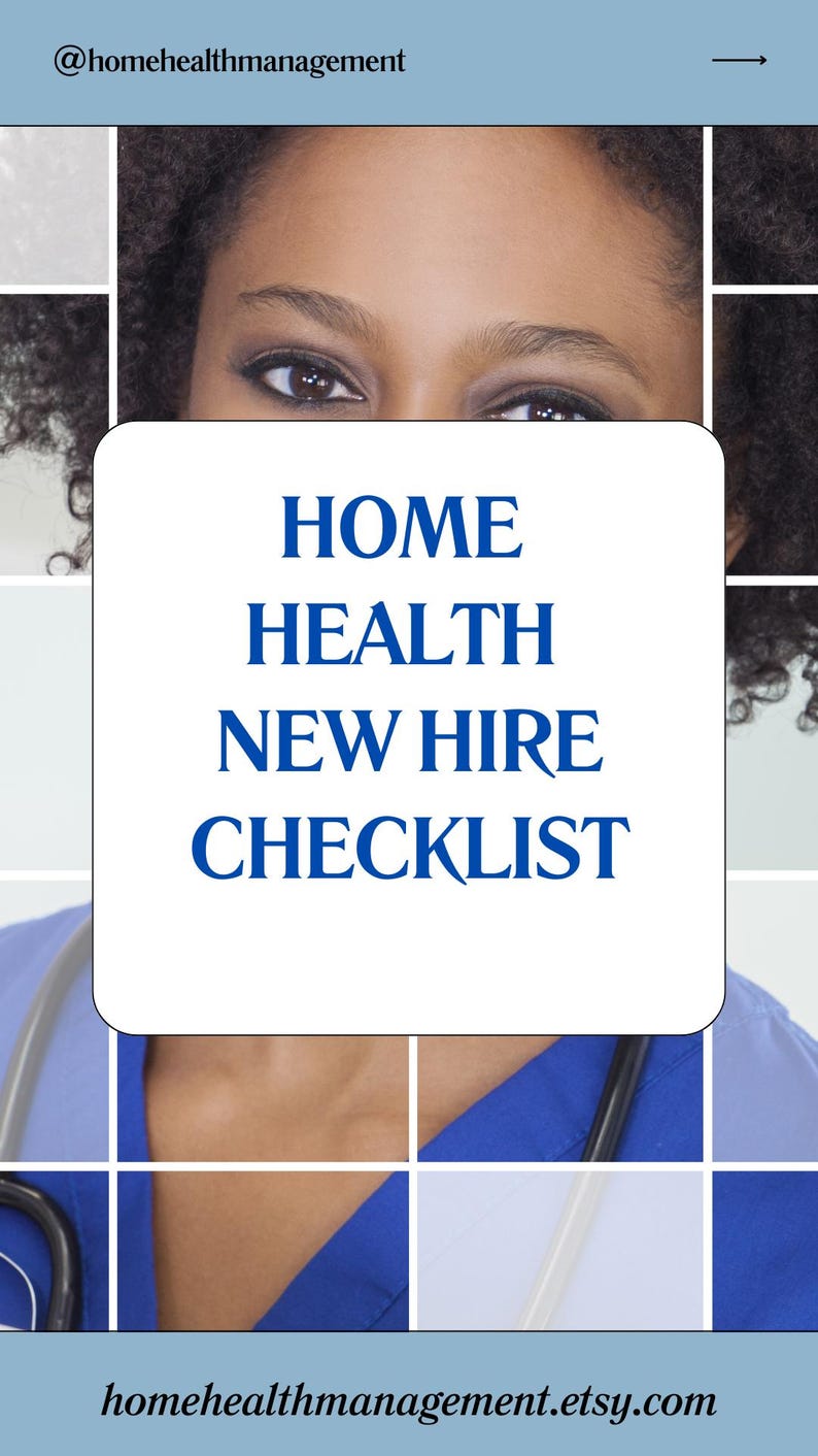 Home Health New Hire Checklist - Etsy