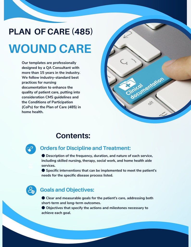 Wound Care Plan of Care for Home Health - Etsy