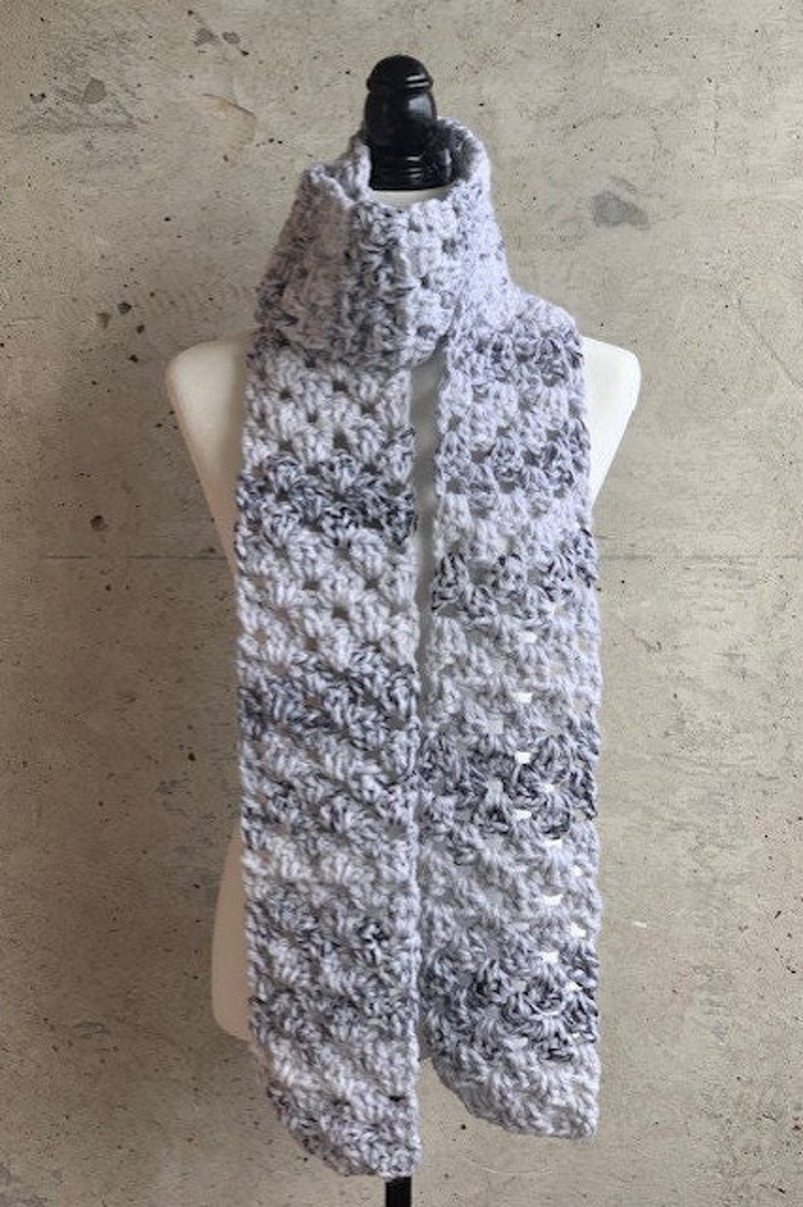 Chunky Scarf Marble Granny Stitch Breathable Warm and Cozy Women or ...