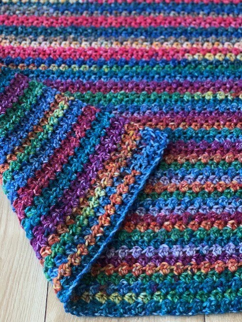 Afghan Large Blanket Throw Variagated Colorful Cozy and Warm 46 X 78 ...