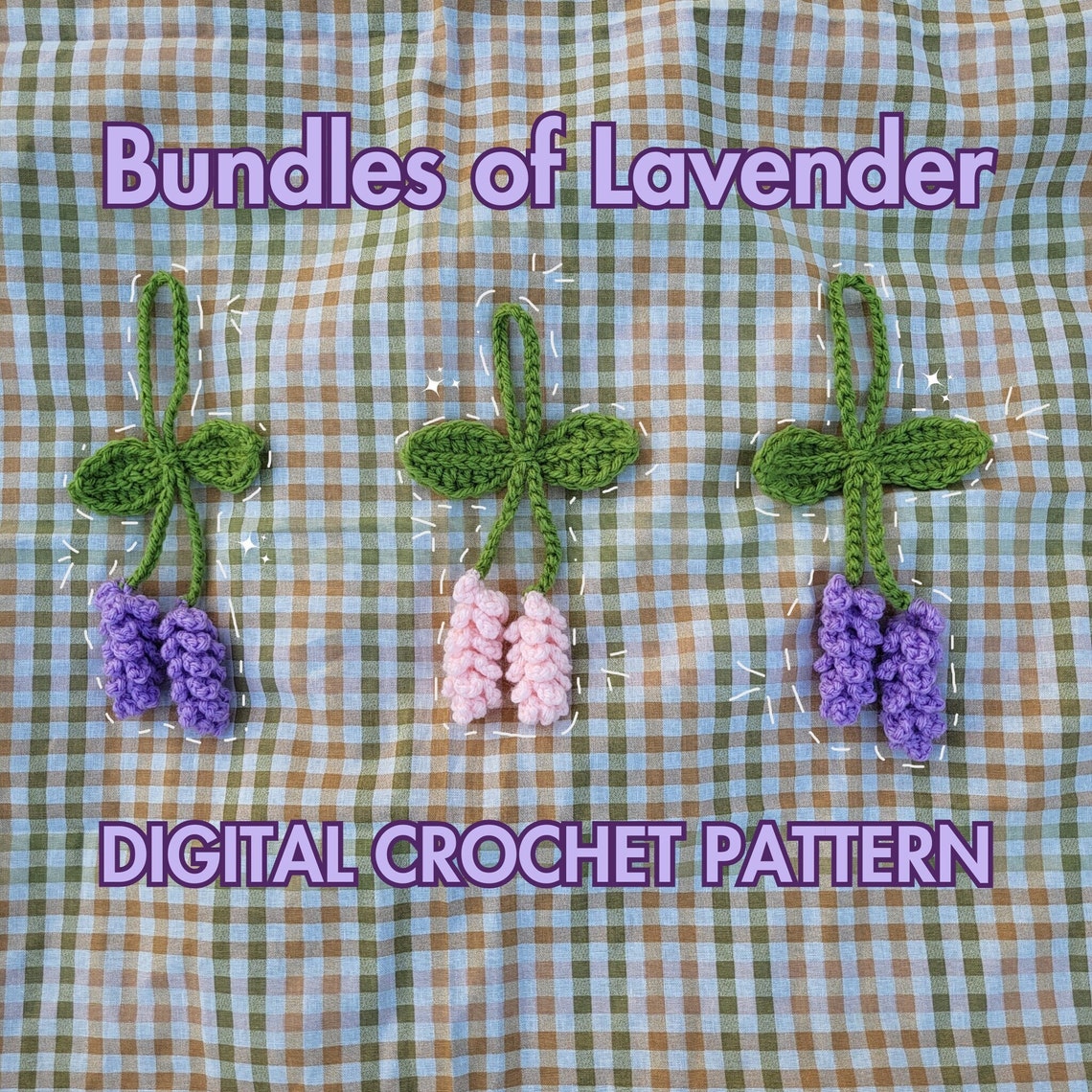 Crochet PATTERN for Bundles of Lavender Charm/crochet Bag Charm ...