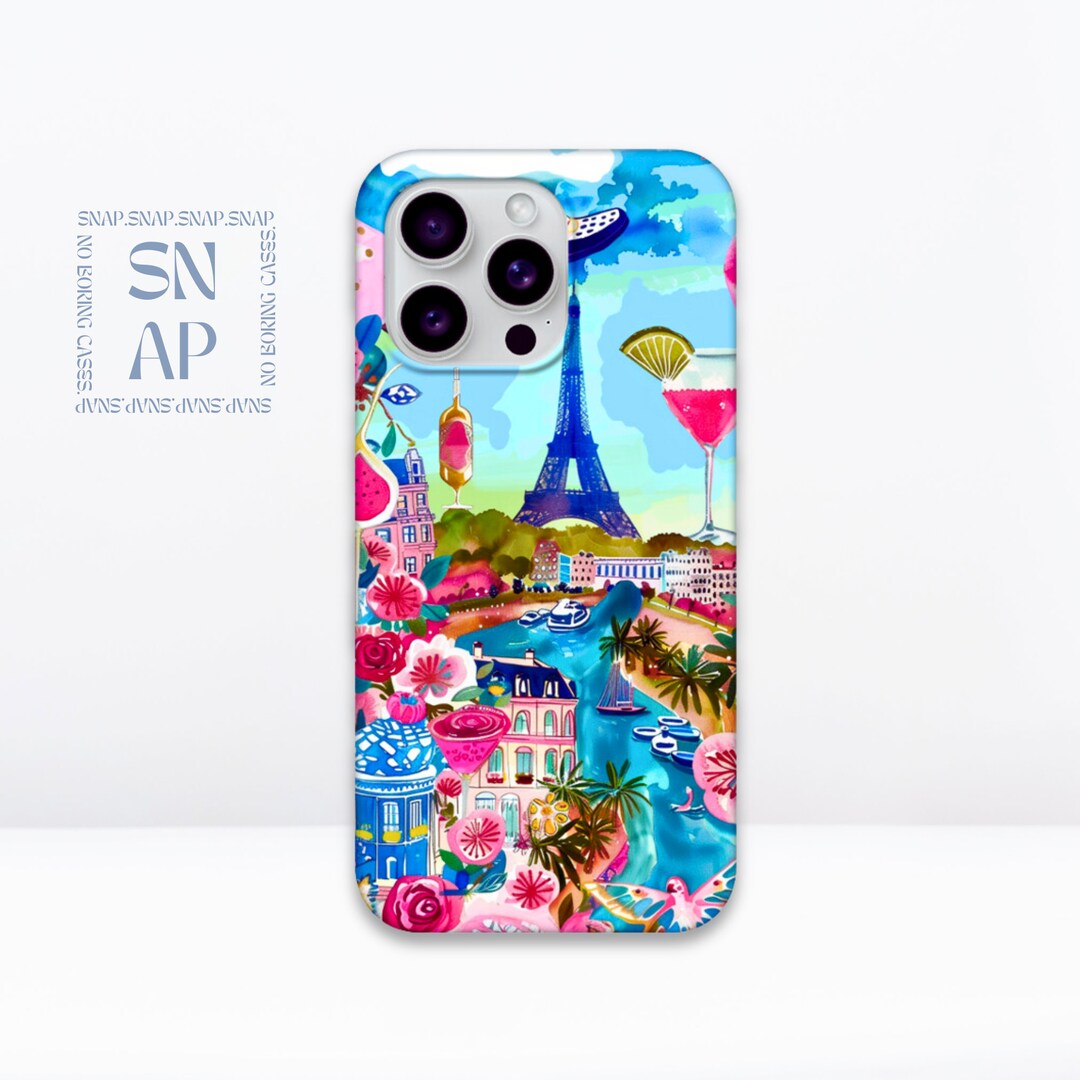 Watercolor Collage Paris Phone Case, iPhone 15 14 12 11 X, Samsung ...