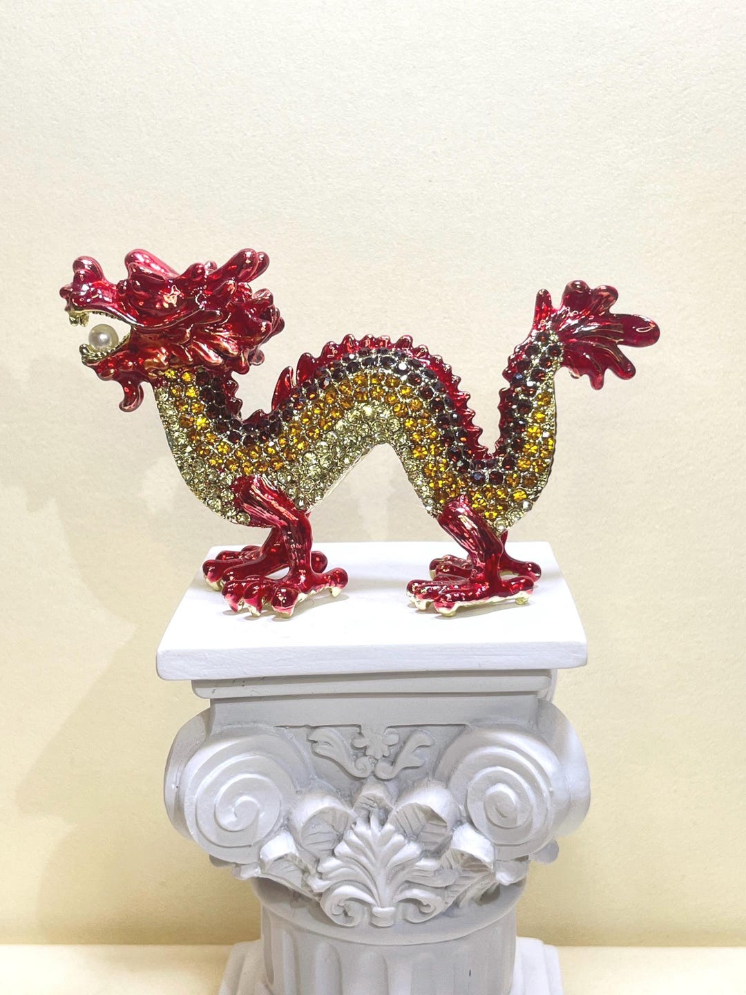 Bling Bling Vivid 3D Red Standing Dragon Display Decoration Handmade ...