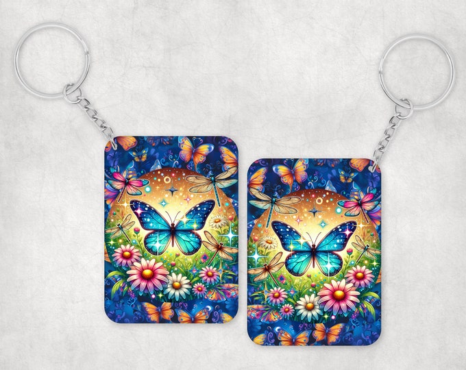 Cute Butterfly Keychain Butterfly Keychain Keyring, Metal Butterfly ...