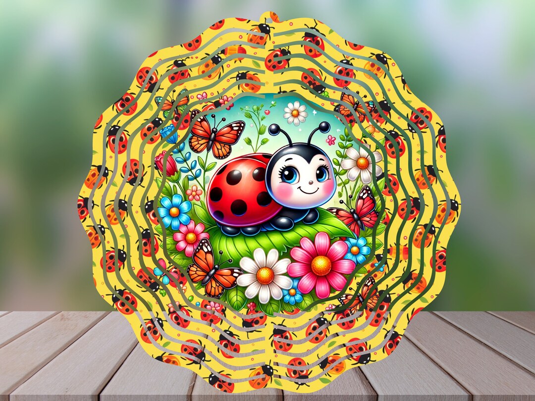 Ladybug Wind Spinner Digital Garden Decor Porch Decor Sublimation - Etsy