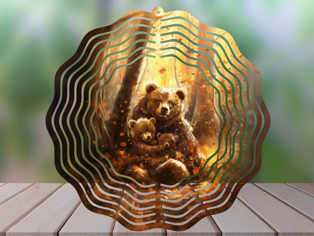 Bear Wind Spinner Garden Decor Porch Decor Sublimation Handmade Nature ...