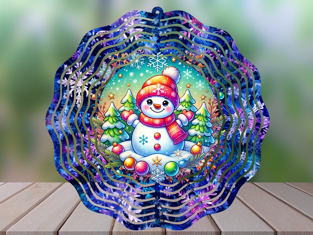 Snowman Wind Spinner Winter Wind Spinner Garden Decor Porch Decor ...