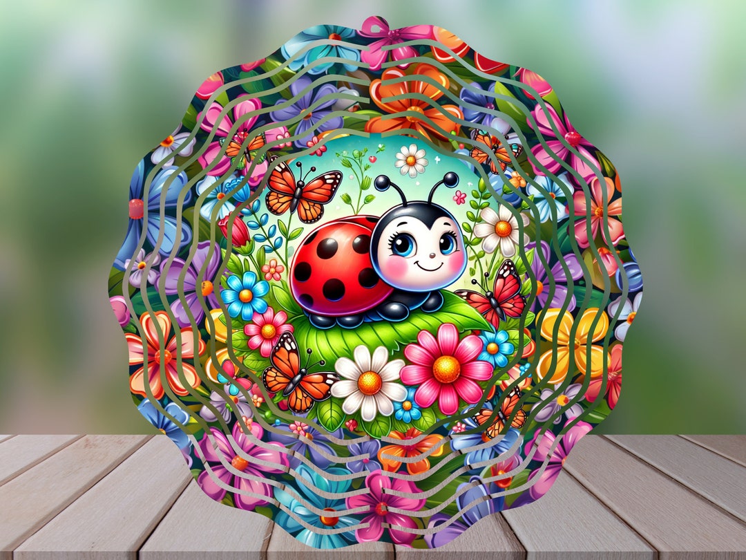 Ladybug Wind Spinner Digital Garden Decor Porch Decor Sublimation - Etsy
